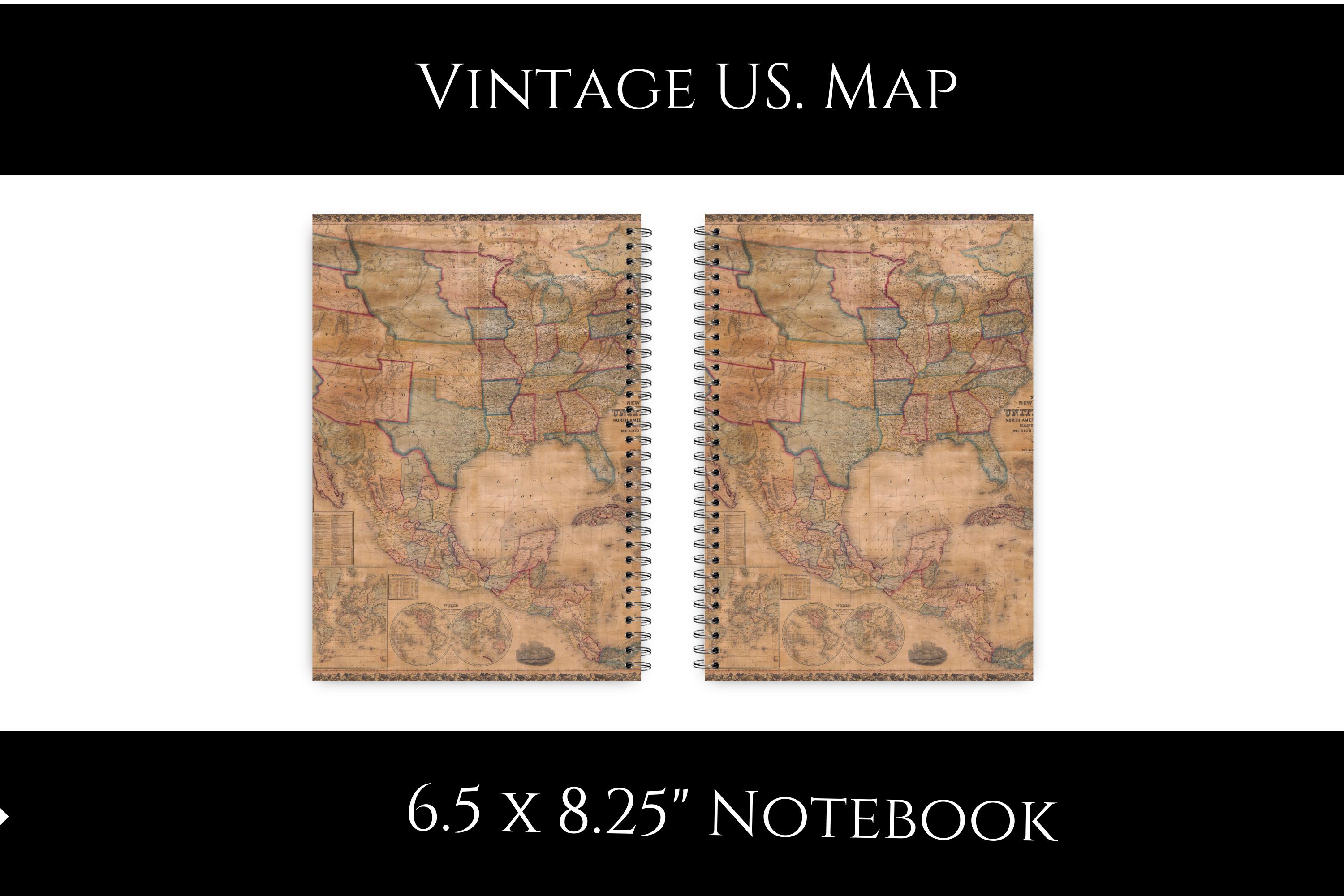 Vintage US. Map Map Notebook - Etsy