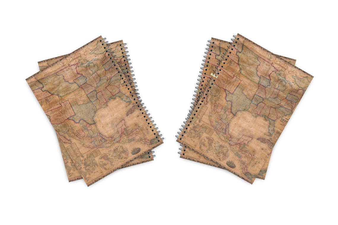 Vintage US. Map Map Notebook - Etsy