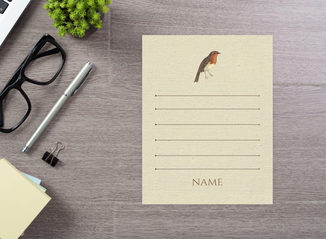 Bird Notepad | Robin Notepad | Bird Enthusiast Gifts | Ornithology ...
