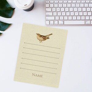 Bird Notepad | Sparrow Notepad | Bird Enthusiast | Ornithology Gifts ...