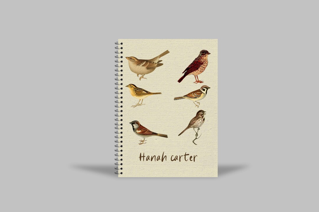 Sparrow Design Notebook: Bird Journal, Bird Watcher Gift (canva ...