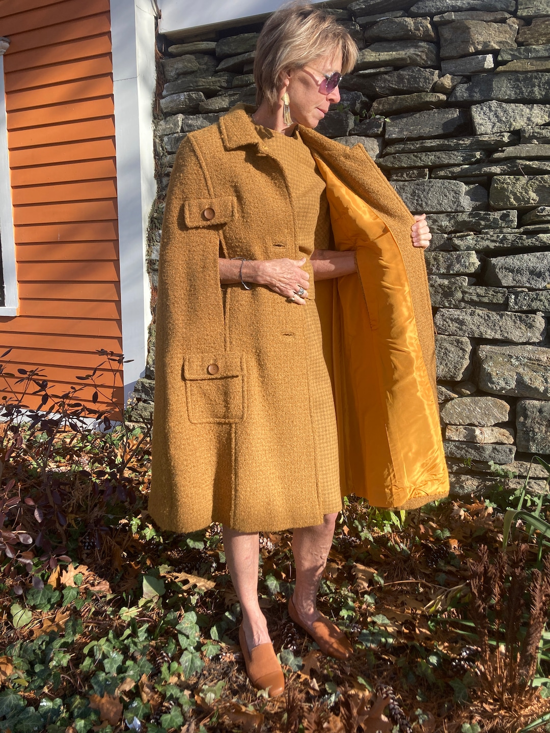 Clodagh of Dublin Gold Cape With Hand Slits - Etsy