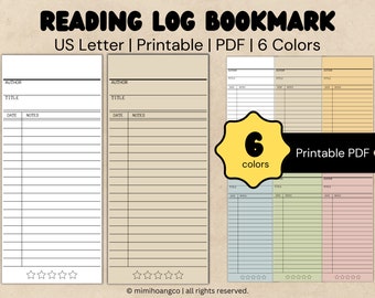 Library Card Reading Log Tracker - Etsy