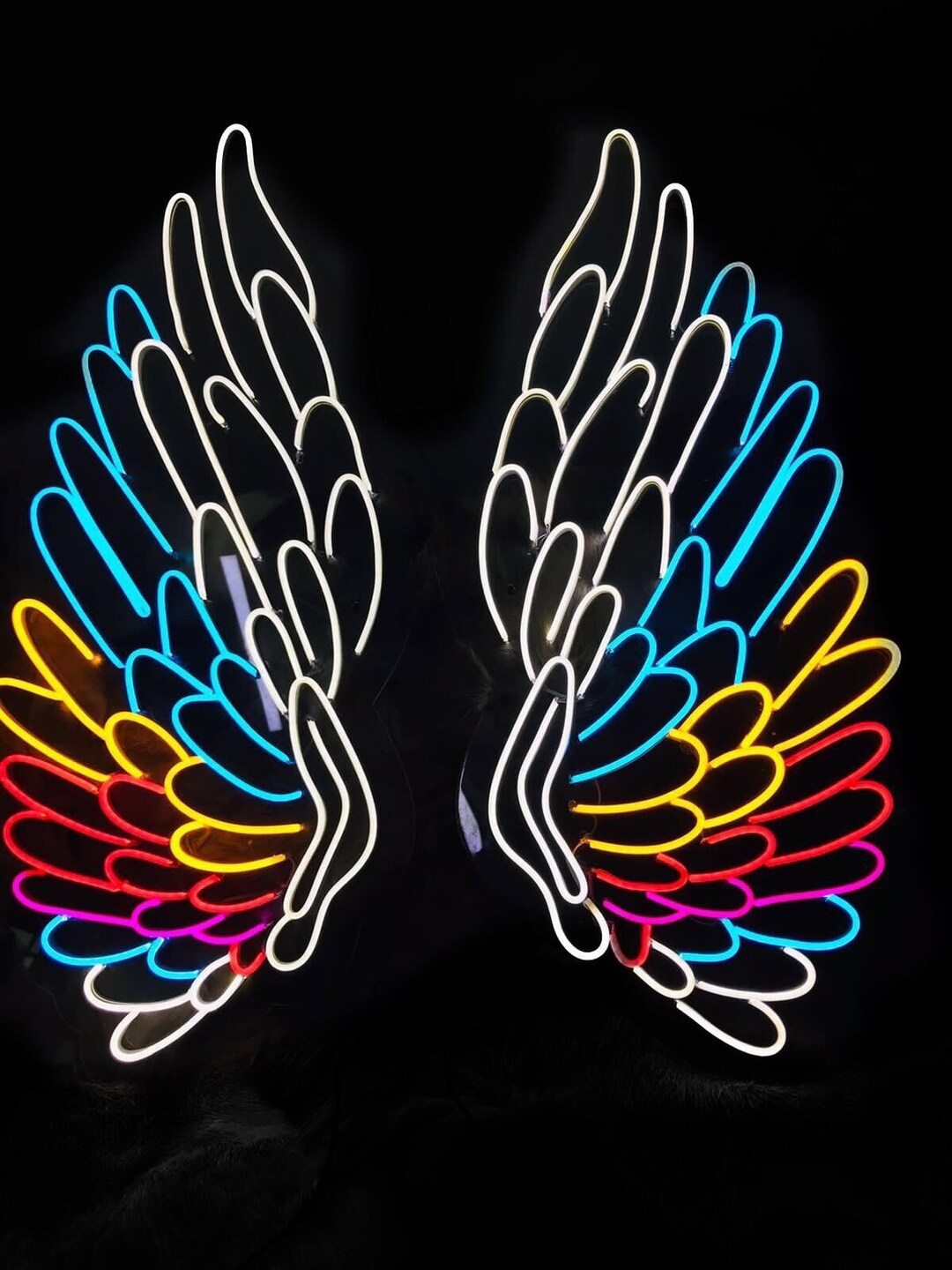 Colorfull Angel's Wing Neon Sign - Etsy