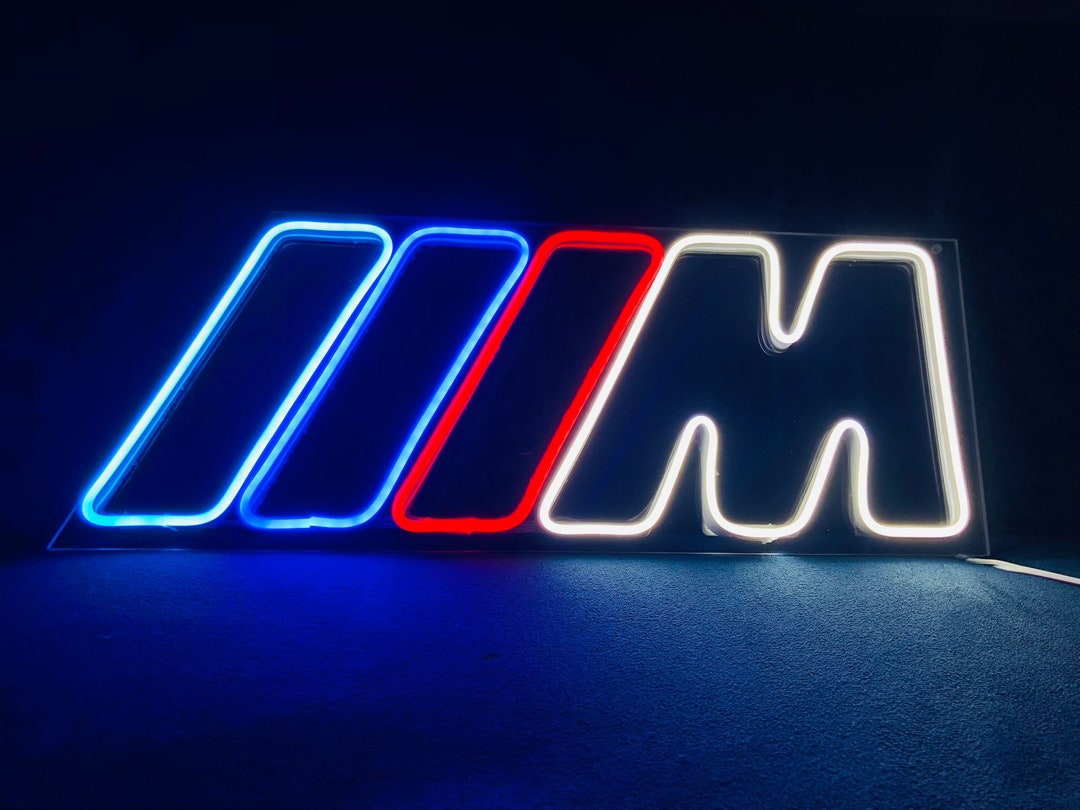 BMW M Power Logo Neon Sign M-power Neon Sign BMW Wall Hanging Garage ...