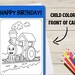 TRAIN Coloring Card for Child Happy Birthday Card for Kid to - Etsy