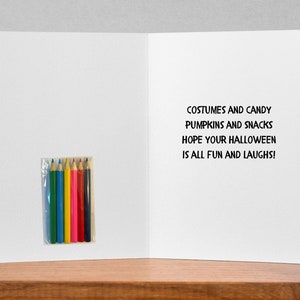 CAT WITCH Halloween, Kid's Halloween Card, COLORING Halloween Card ...