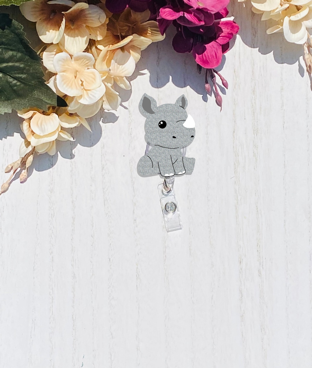 Grey Donkey Bagde Reel Farm Animal Badge Reel Name Tag - Etsy