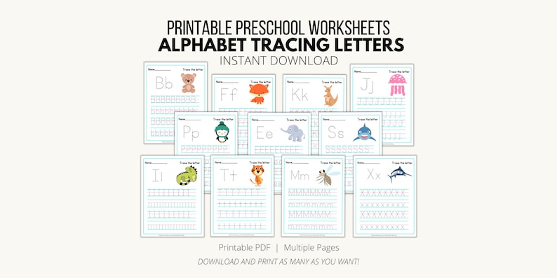 Printable Preschool Worksheets 26 Tracing Letters|alphabet Worksheets W ...
