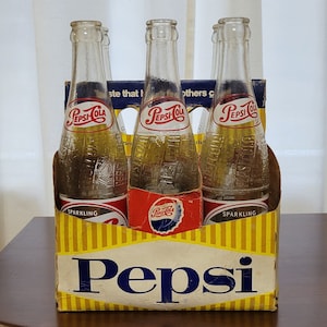 Pepsi Cola 6 Pk Carton With 6 (empty) 1940-50 Bottles - Etsy