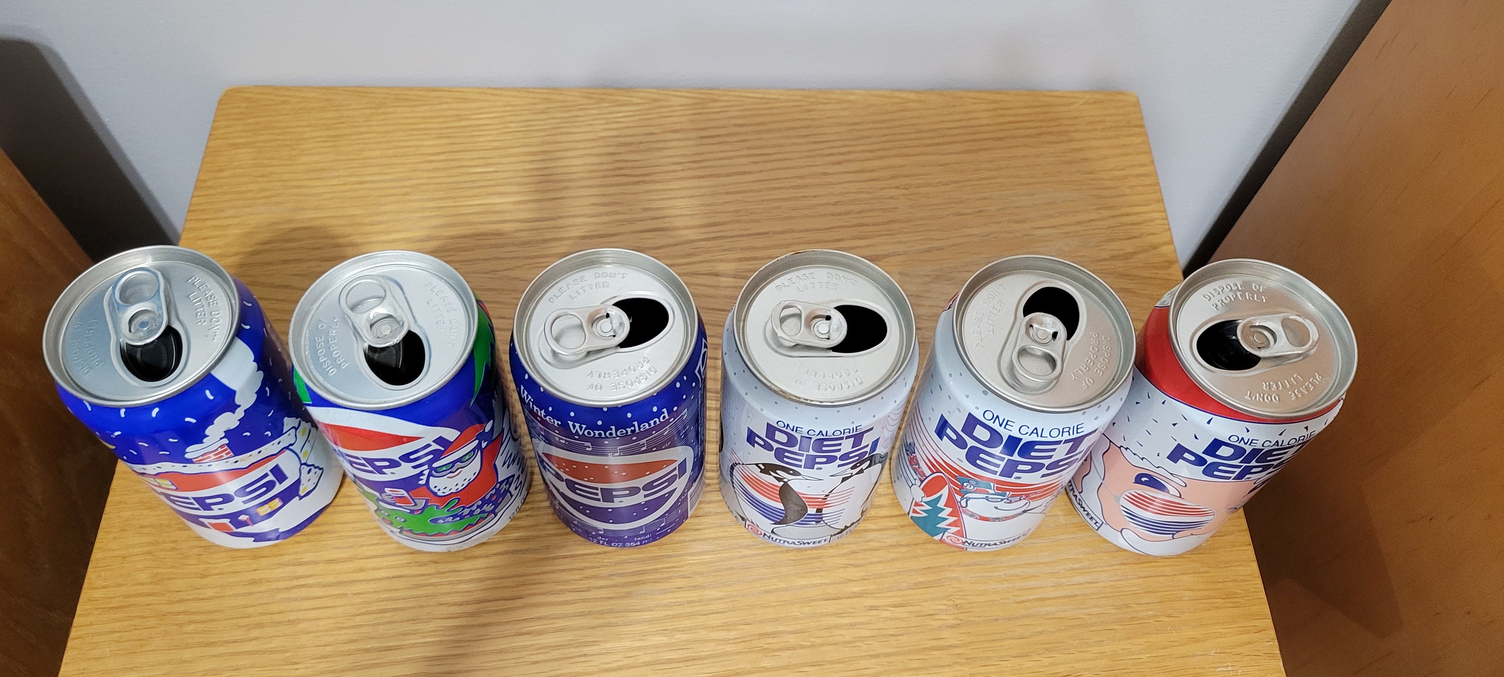 Pepsi Christmas Cans 1990's Set of Six - Etsy