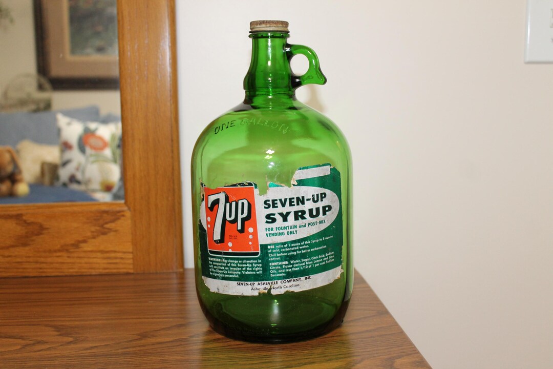 7up One Gallon Syrup Glass Bottle - Etsy