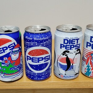 Pepsi Christmas Cans 1990's Set of Six - Etsy