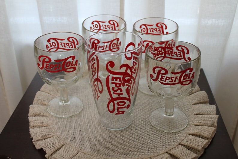 1970's Pepsi Glass Set - Etsy