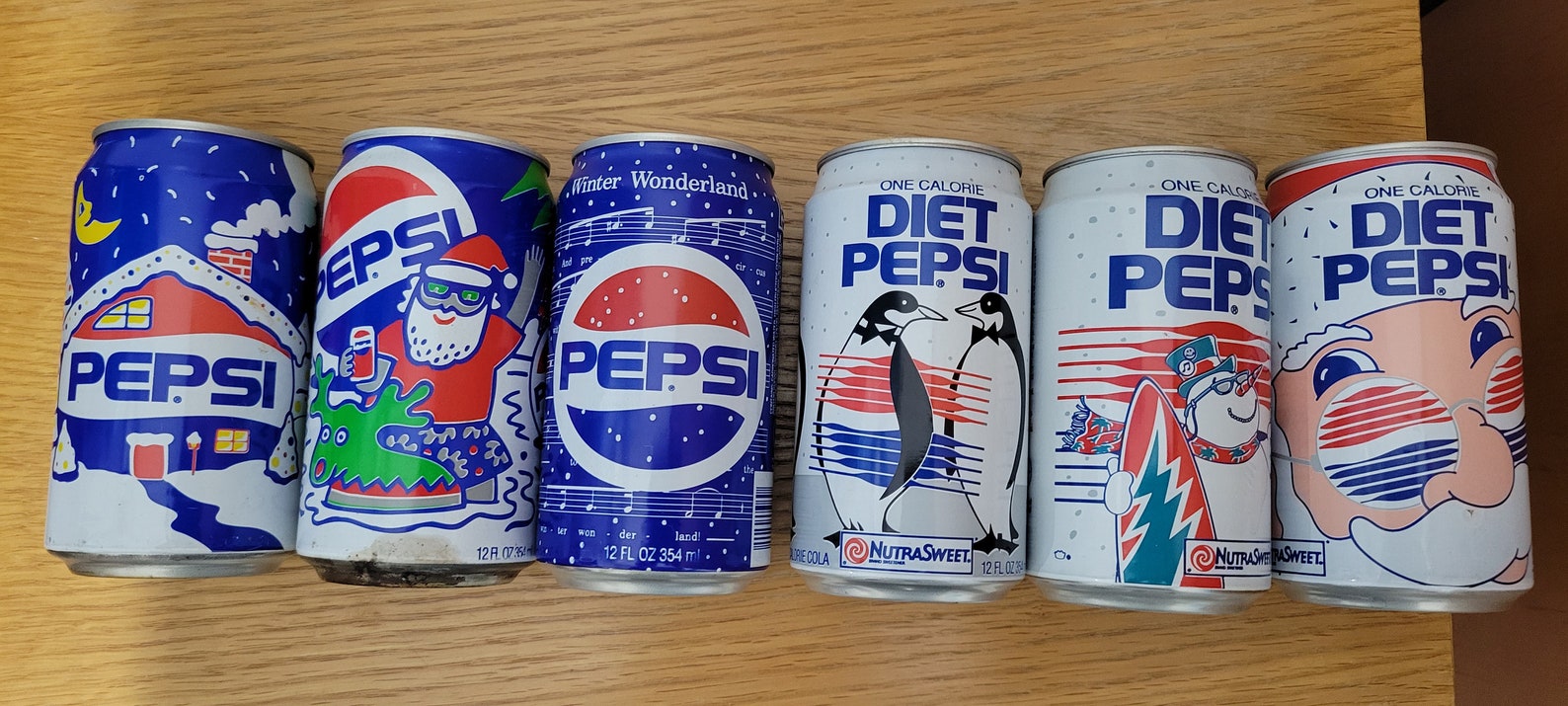 Pepsi Christmas Cans 1990's Set of Six - Etsy