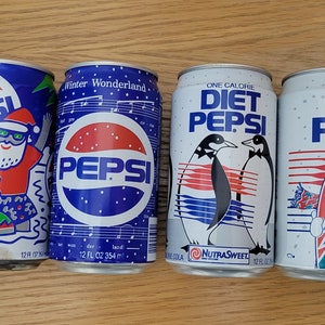 Pepsi Christmas Cans 1990's Set of Six - Etsy