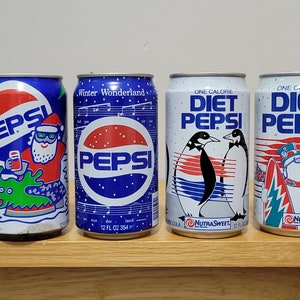 Pepsi Christmas Cans 1990's Set of Six - Etsy
