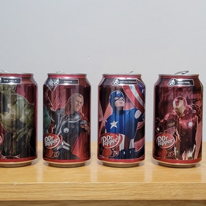 Dr Pepper (complete Set 4) Avengers Cans - Etsy