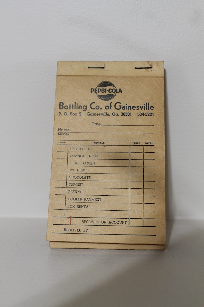 ORIGINAL Pepsi-cola Carbon Copy Order Pad - Etsy