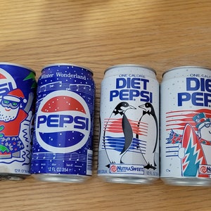 Pepsi Christmas Cans 1990's Set of Six - Etsy