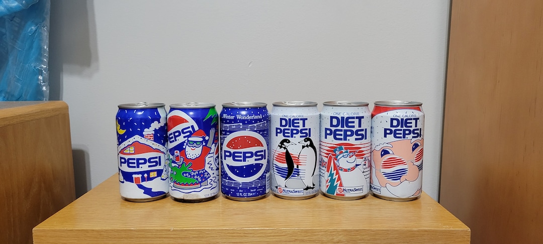 Pepsi Christmas Cans 1990's Set of Six - Etsy