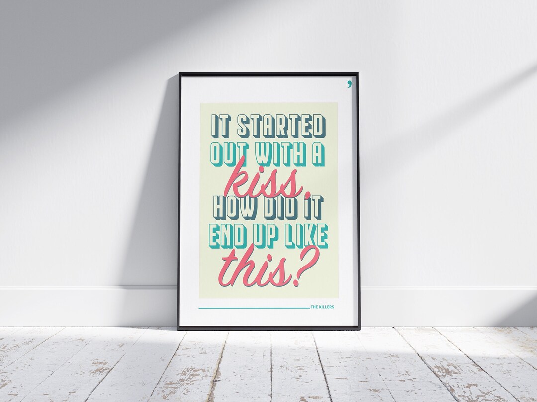 The Killers Poster | Mr Brightside Lyrics Print | Music Poster | A4 A3 ...