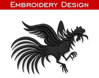 Rooster Embroidery Design, Gallo Giro Machine Embroidery, Gallo De ...