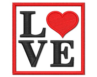 Love Embroidery Design 5 Sizes Instant Download - Etsy