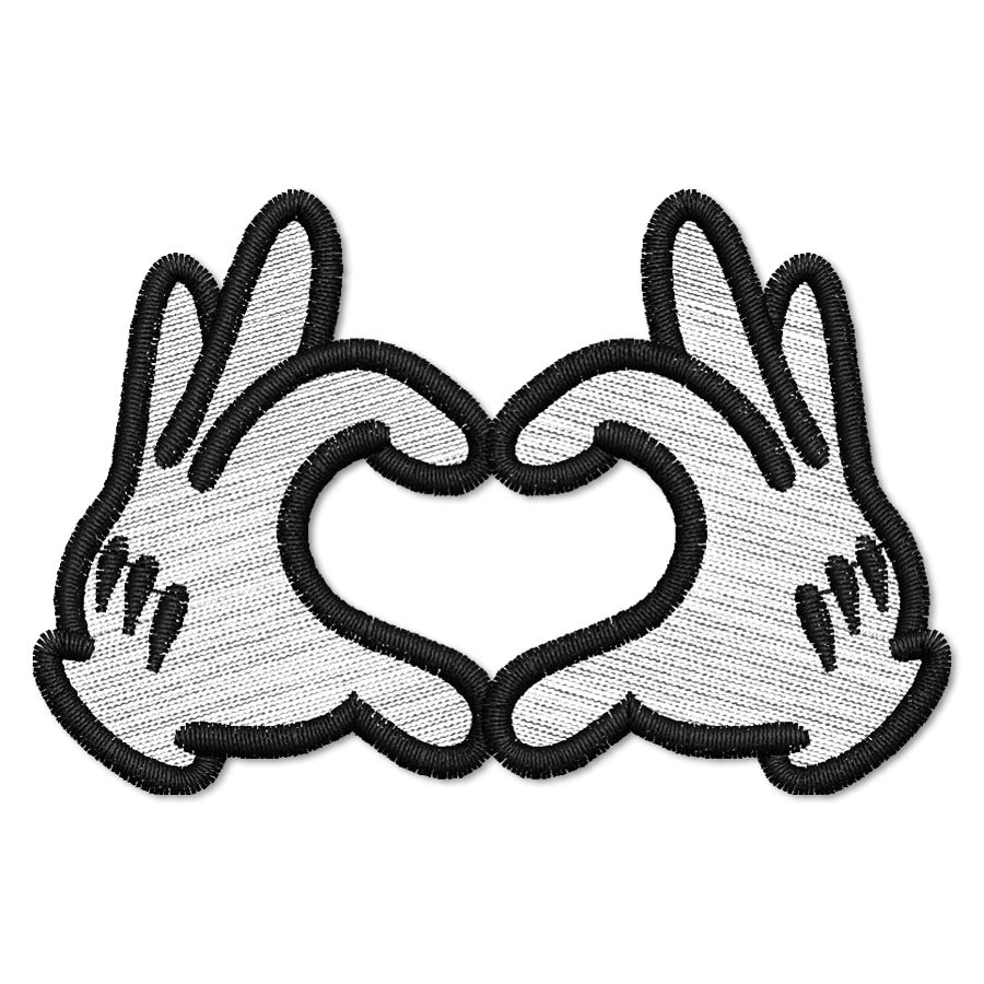 Hands Heart Symbol, Hands Heart Shape, Cartoon Hands, Embroidery Design ...