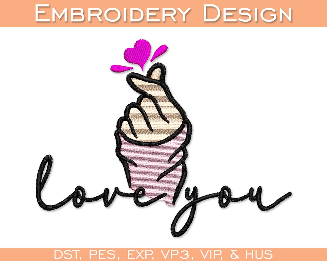 Finger Love Sign Embroidery Design - Etsy