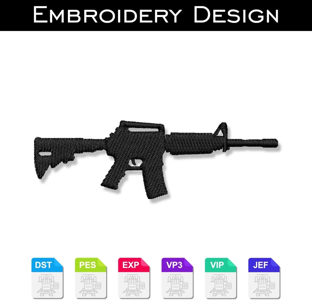 M4 Carbine Rifle-gun Silhouette Embroidery Design - Etsy