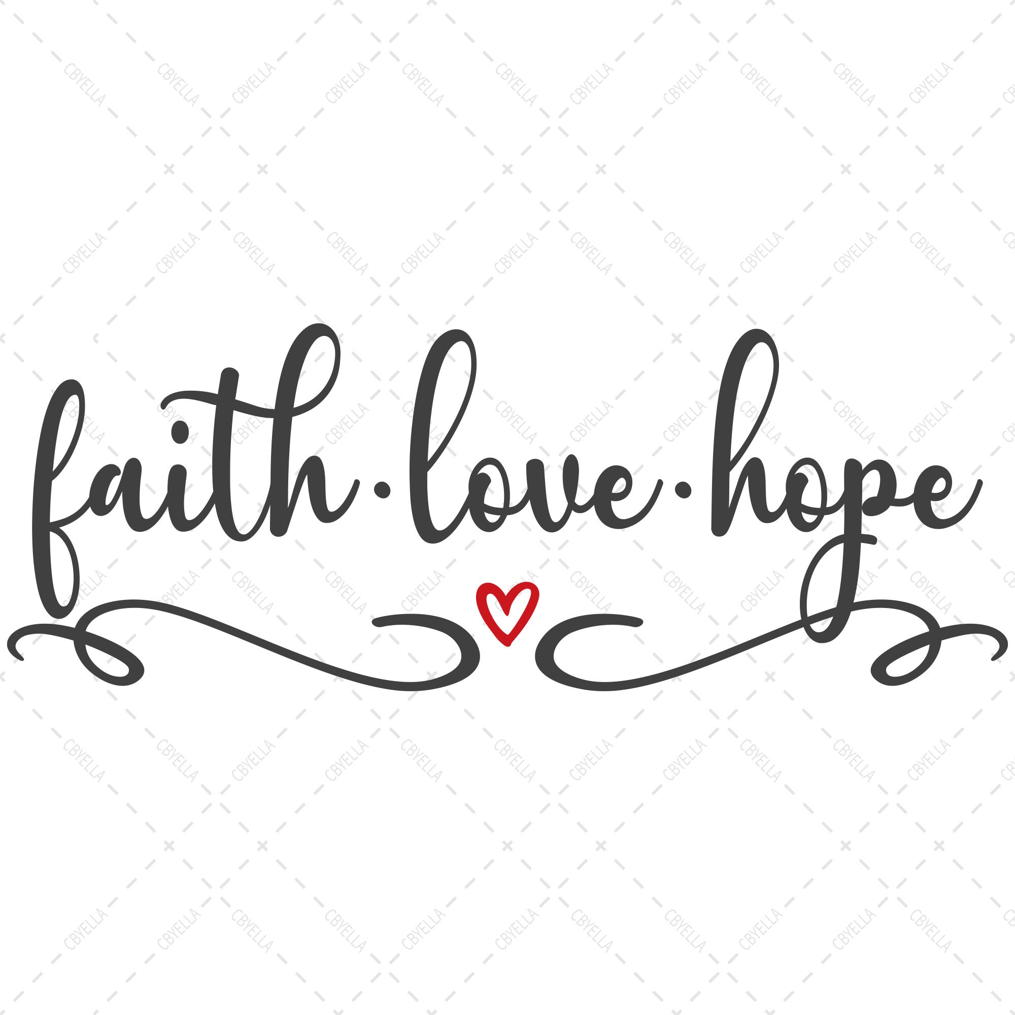Faith Love Hope SVG Silhouette Cricut Cut File - Etsy