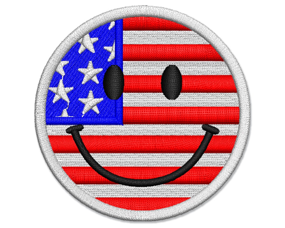 USA Flag Happy Face Smiley Emoji - Etsy