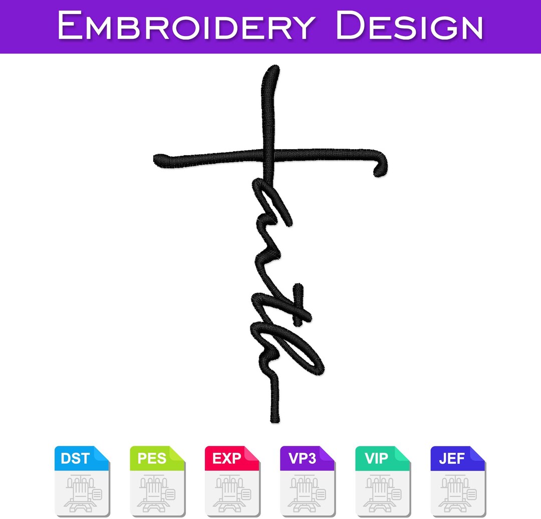 Faith Word Making Cross Embroidery Design - Etsy