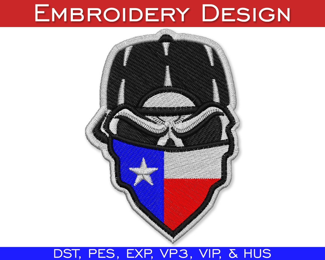 Texas Punisher Bandit Skull Embroidery Design - Etsy