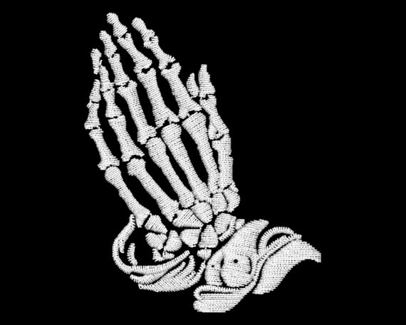 Praying Skeleton Hands Embroidery Design - Etsy