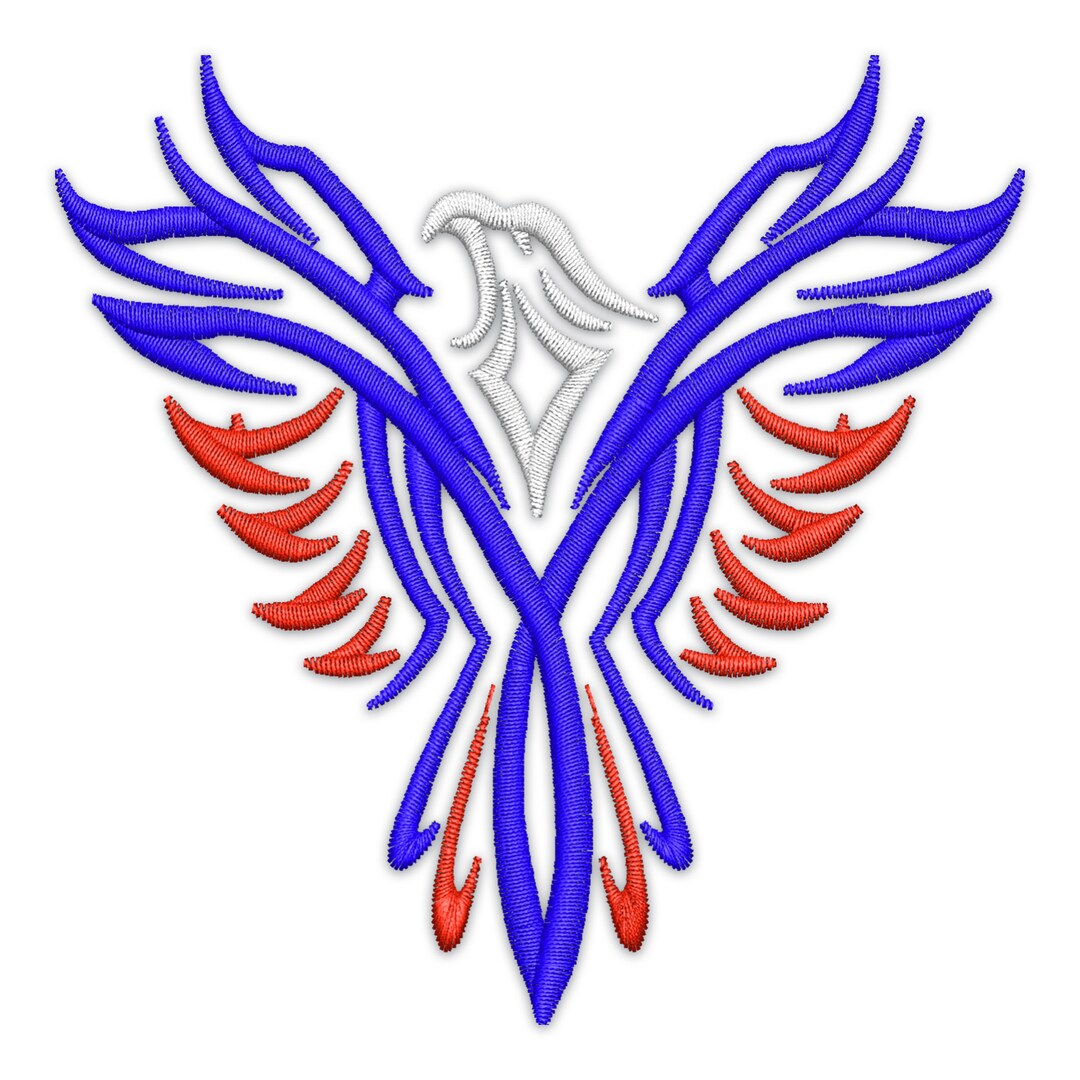 Rising Phoenix USA Flag Embroidery Design - Etsy