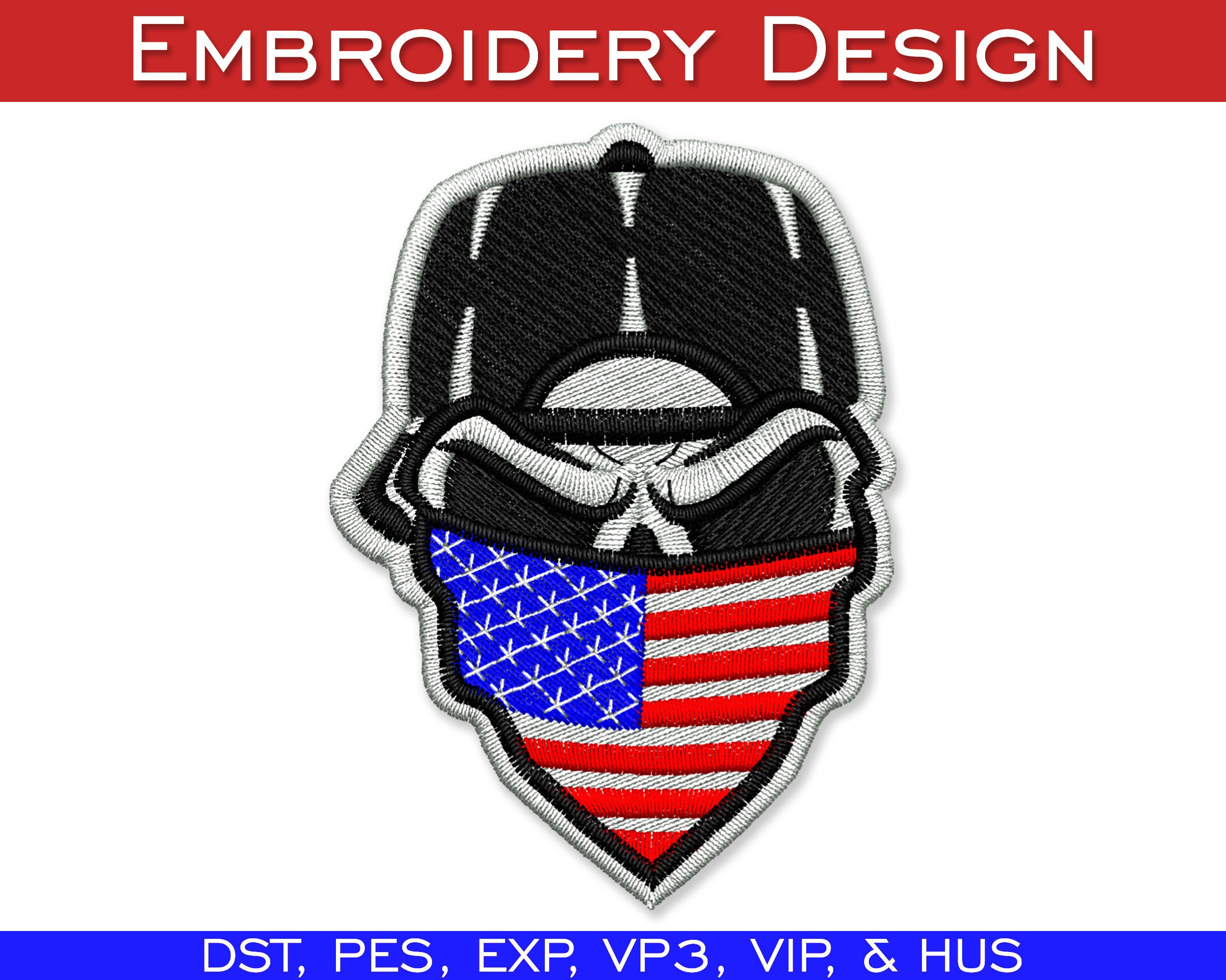 Punisher Gangster US Flag Skull Embroidery Design - Etsy