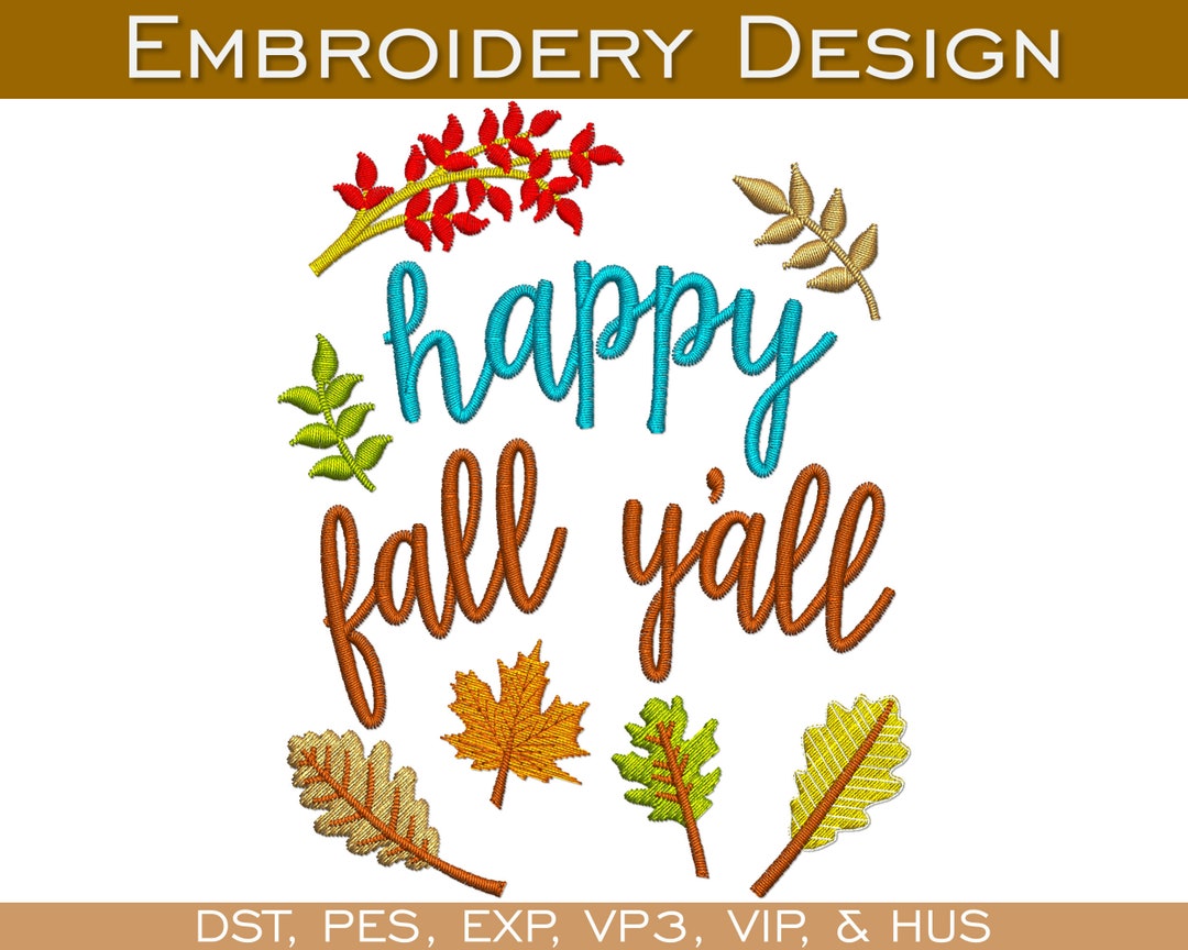 Happy Fall Yall Embroidery Design - Etsy