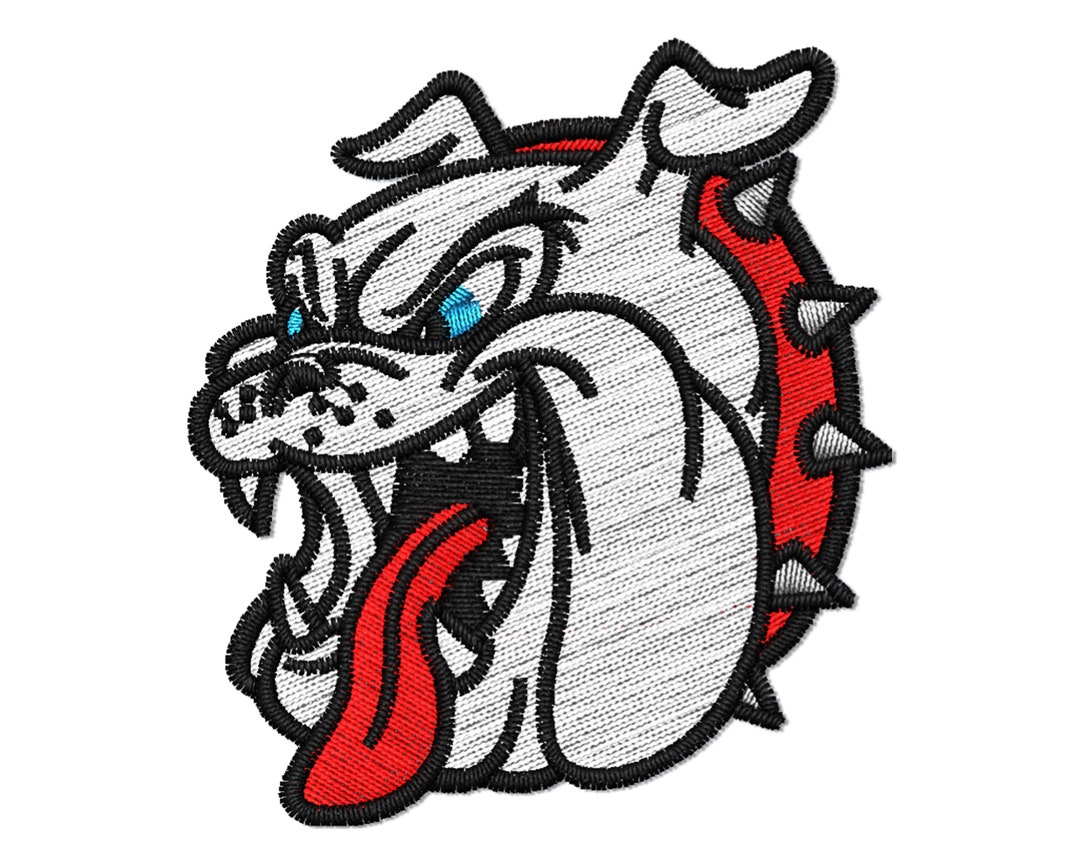 Bulldog Face Logo Mascot Logo Embroidery Design - Etsy
