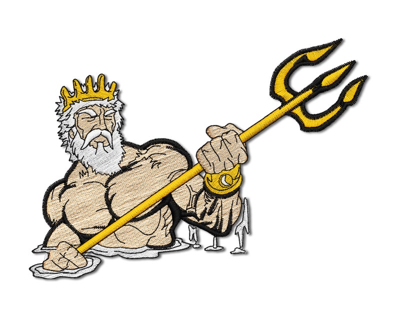 Neptune Poseidon Trident Embroidery Design - Etsy