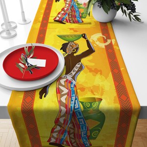 Ethnic Table Runner, African Woman's Table Runner, African Tribal Table ...