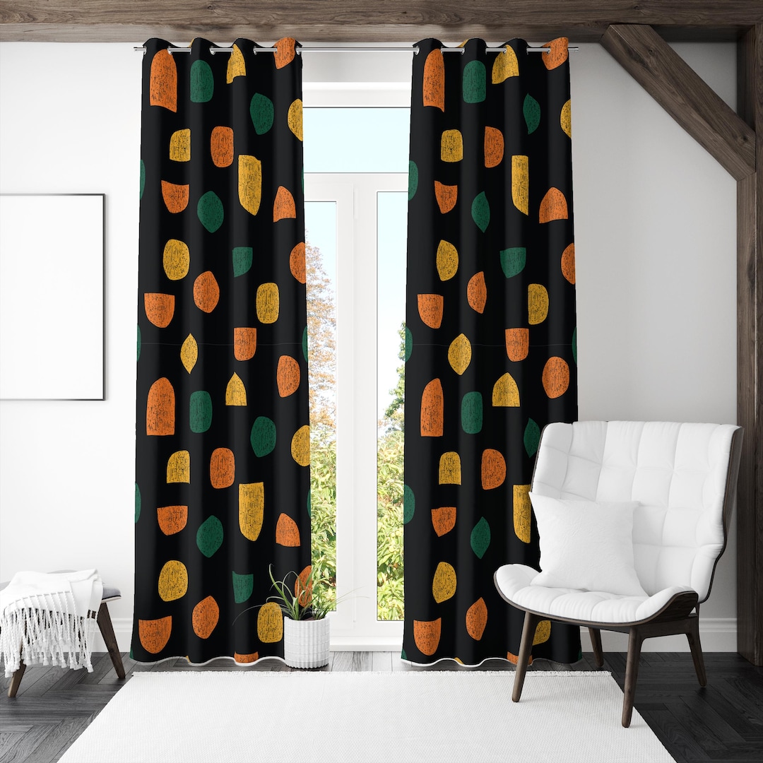 Mid Century Modern Curtain Panels, Retro Curtains, Mcm Curtain ...