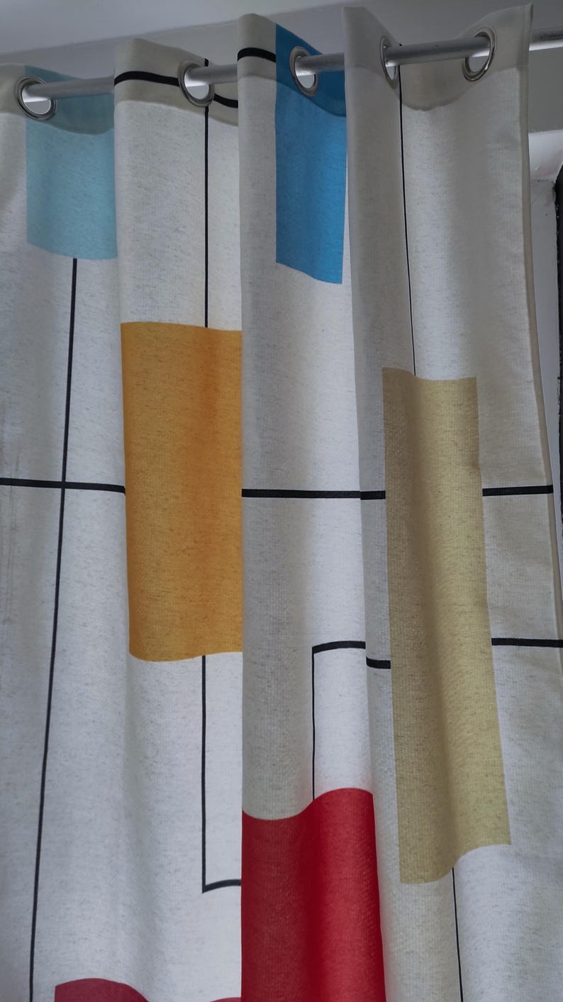 Modern Minimalist Curtains, Geometric Curtain, Retro Printed Curtains ...