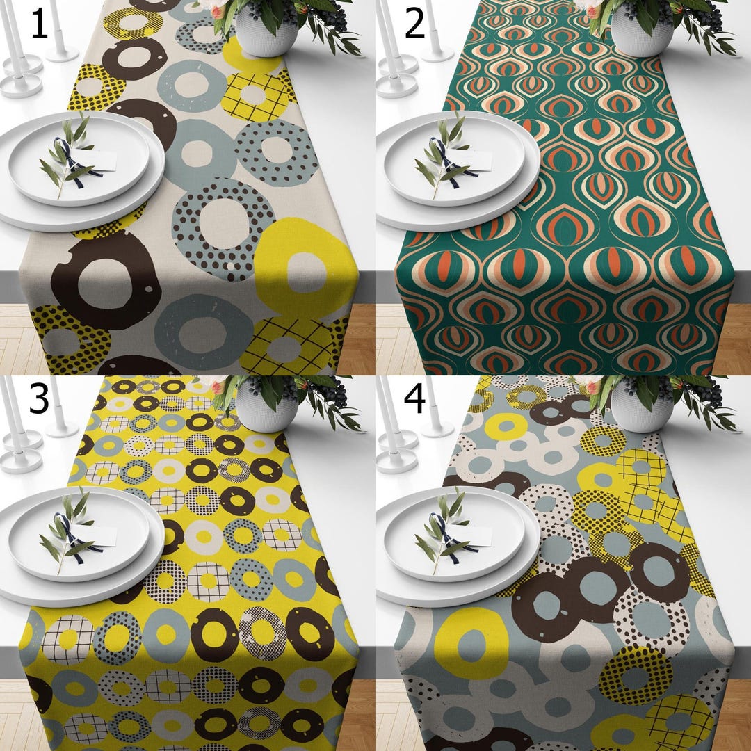 Mid Century Modern Table Runner, Retro Vintage Coffee Table Runners ...