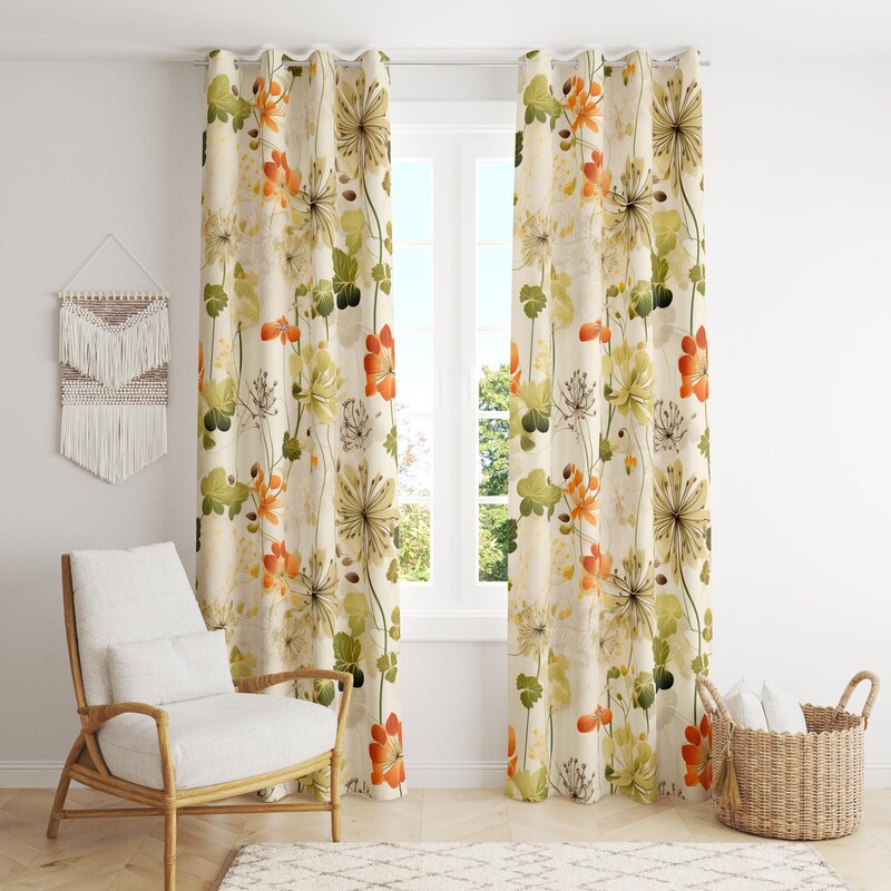 Floral Curtain - Etsy