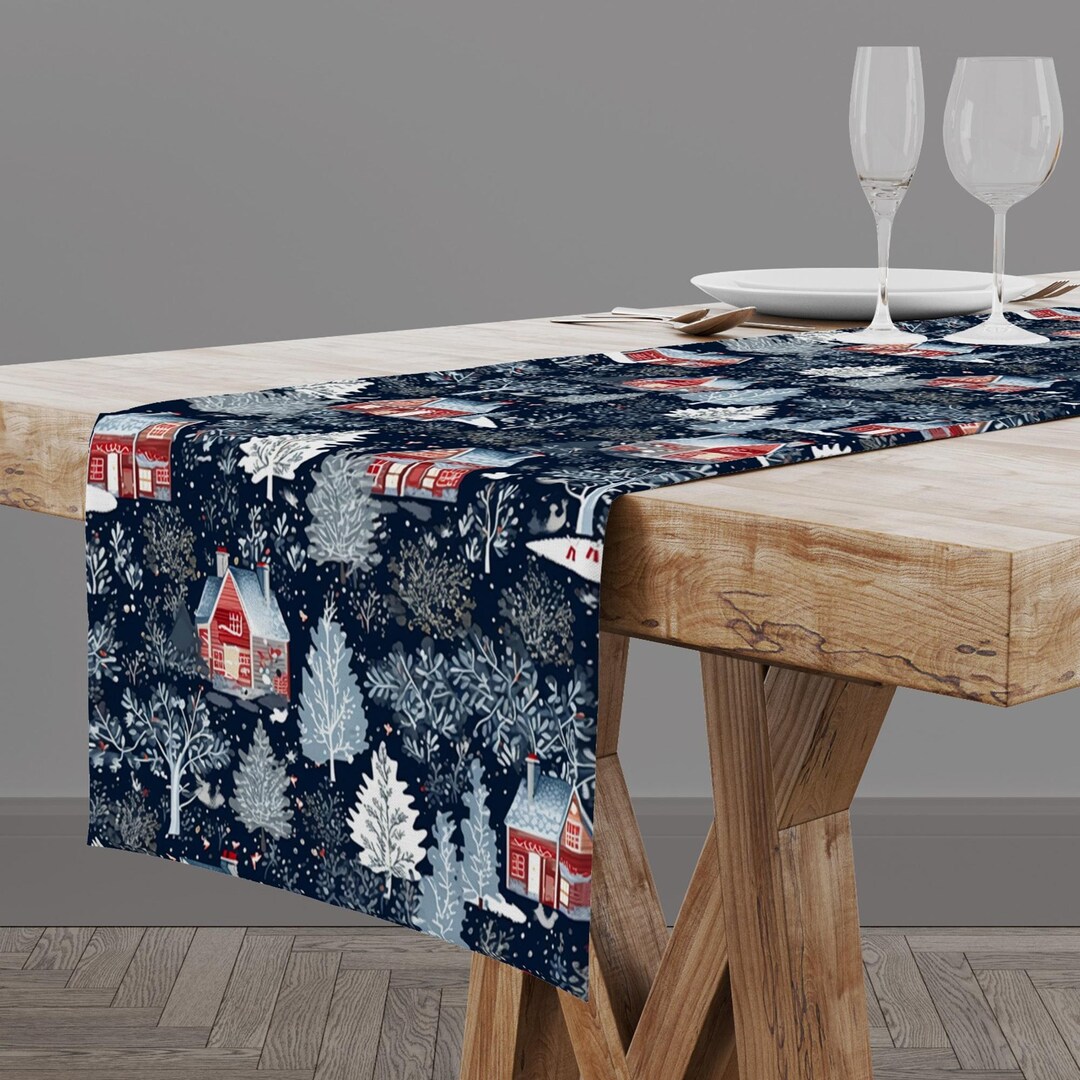 Xmas Table Runner, Merry Christmas Table Runner, Christmas Table Covers ...
