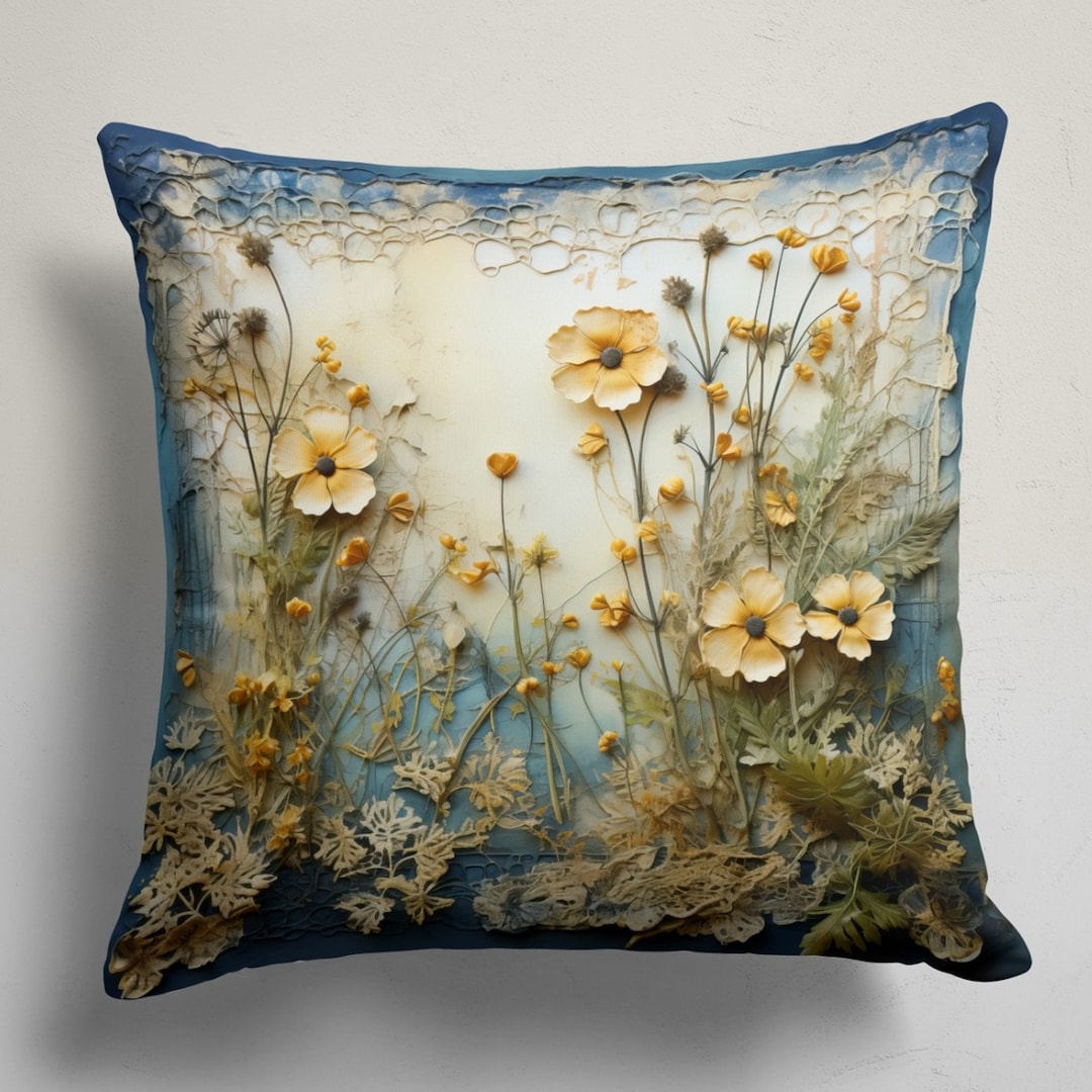 Vivid Floral Pillow Case, Wildflowers Pillow Covers, Flowers Throw ...