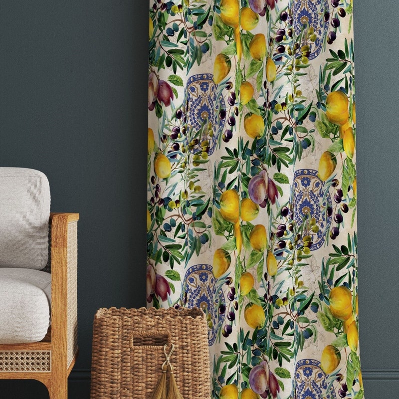 Lemon Curtains - Etsy