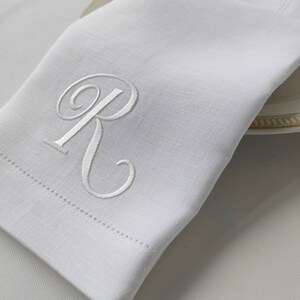 Letter Monogrammed Napkins, Personalized Linen Napkins, Monogrammed ...